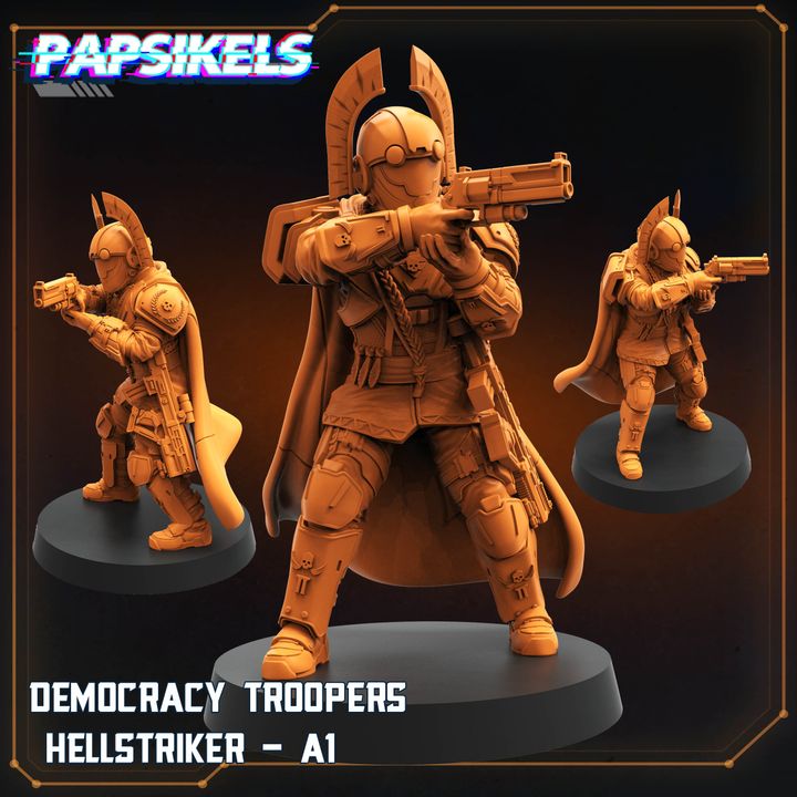 3D Printable DEMOCRACY TROOPERS HELLSTRIKERS SET - 1 by PAPSIKELS ...