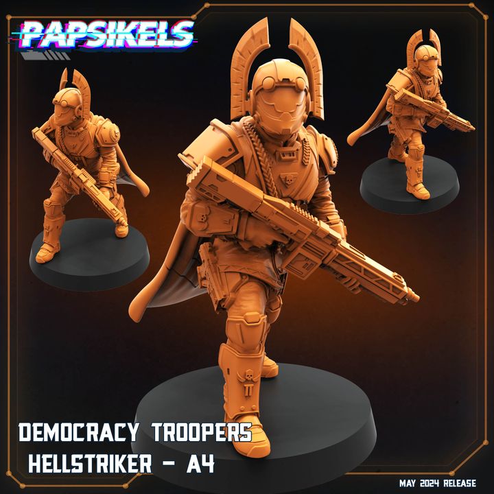 3D Printable DEMOCRACY TROOPERS HELLSTRIKERS SET - 1 by PAPSIKELS ...