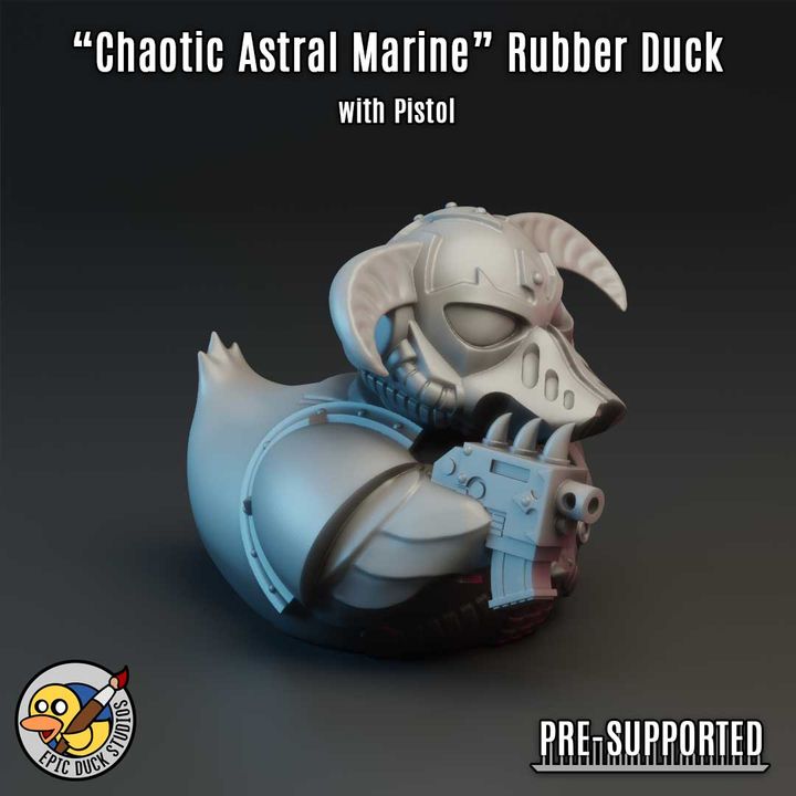 3D Printable Chaotic Astral Marine Rubber Duck - Evil Space Warrior ...