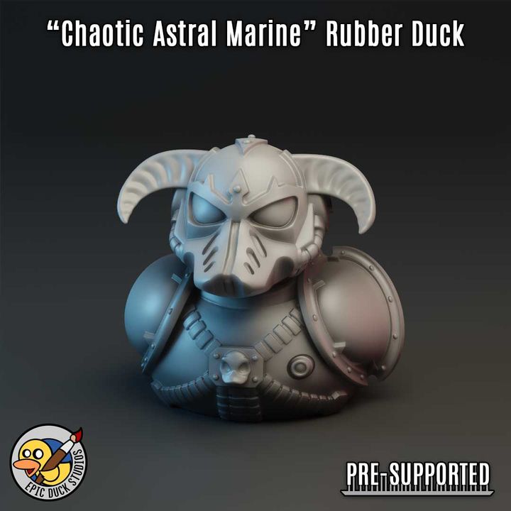 3D Printable Chaotic Astral Marine Rubber Duck - Evil Space Warrior ...