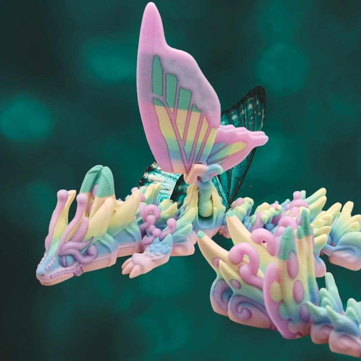 3D Printable Winged Butterfly Dragon by The Dragon's Den