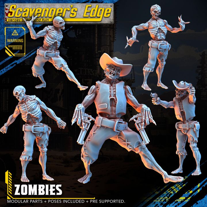 3D Printable zombie cowboy by Heroes and Beasts