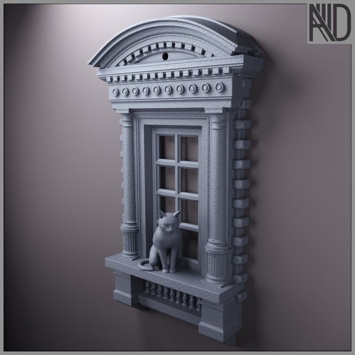 3D Printable Cat and window by Aronon