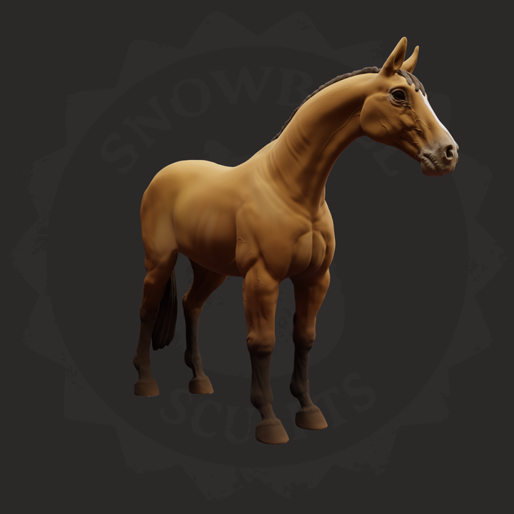 3D Printable Warmblood Horse Gelding Model by Snowball Sculpts