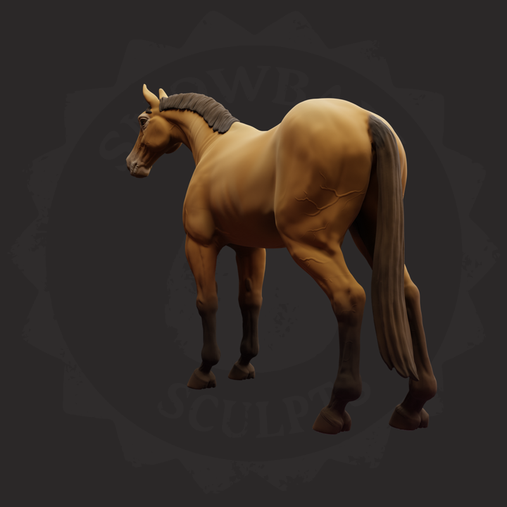 3D Printable Warmblood Horse Gelding Model by Snowball Sculpts