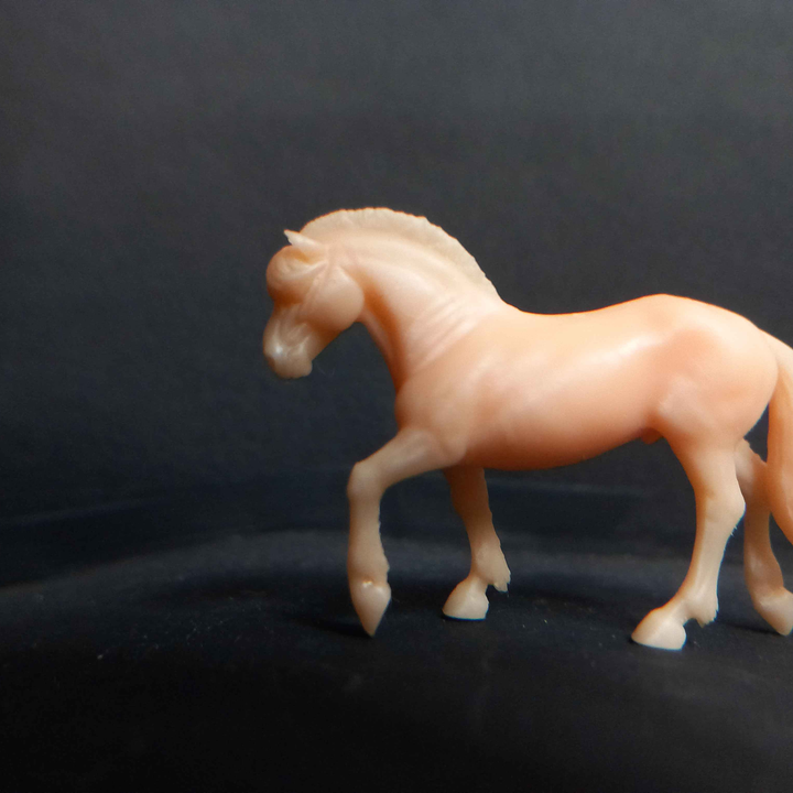 3D Printable Walking Fjord Horse Gelding Model by Snowball Sculpts