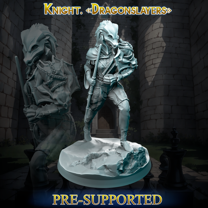 3D Printable DRAGONSLAYER.75MM+BASE&CHESS FORMAT by xyboryz studio