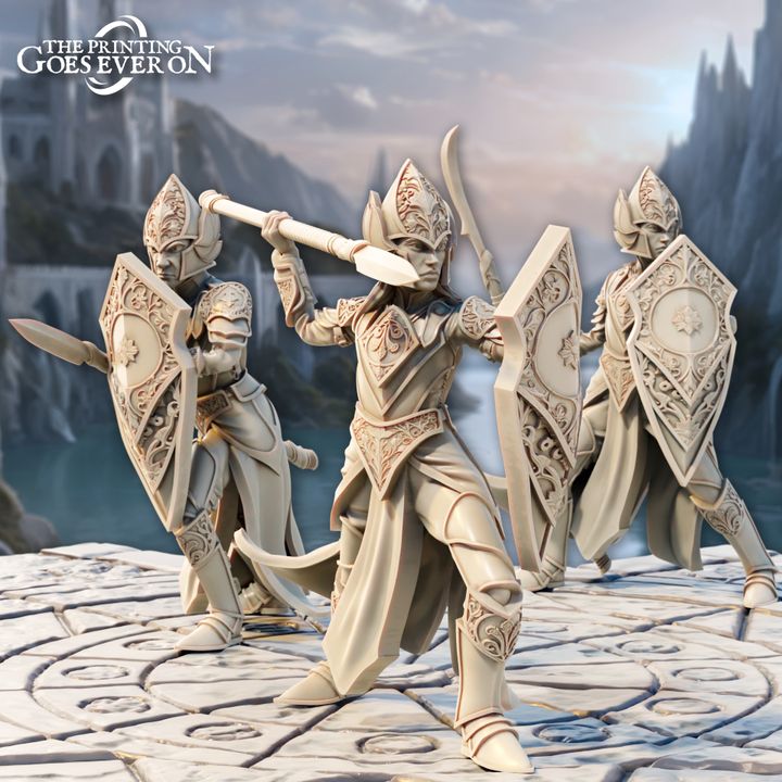3D Printable Silver Shores Elven Warband - 21 Models - Presupported by ...