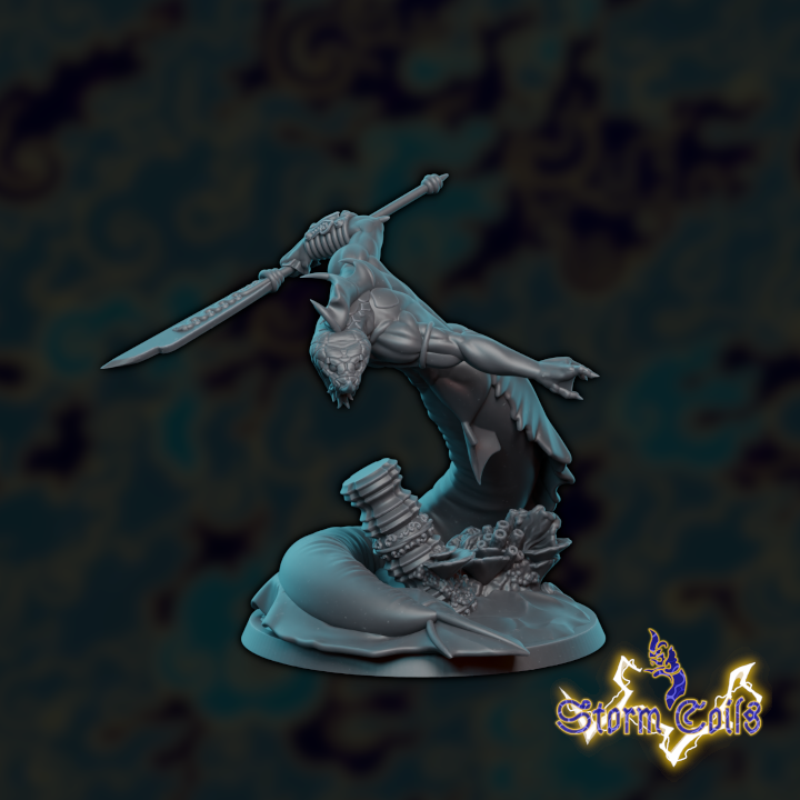 3D Printable Nagakin Warrior C (50mm Base) by 3DPZStudio