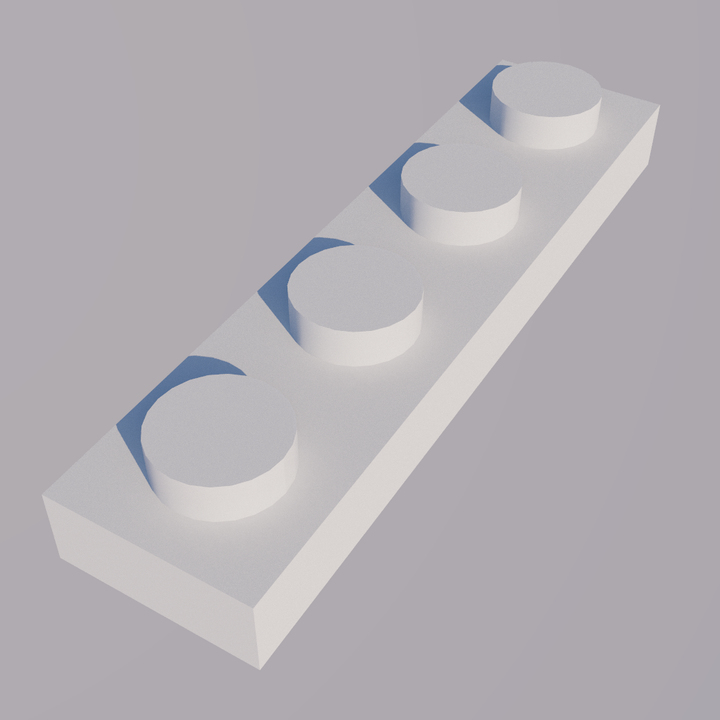 3D Printable LEGO Plate 1X4 by VLAD-MARIUS