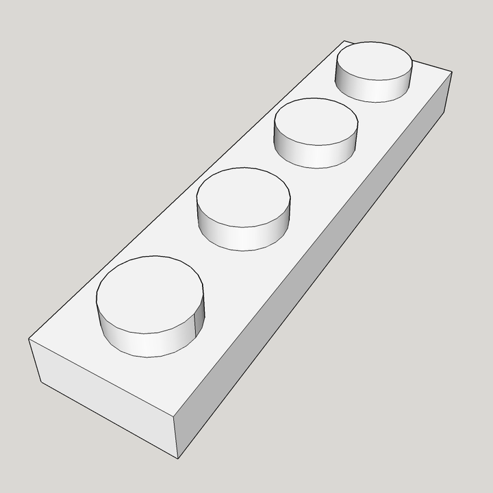 3D Printable LEGO Plate 1X4 by VLAD-MARIUS