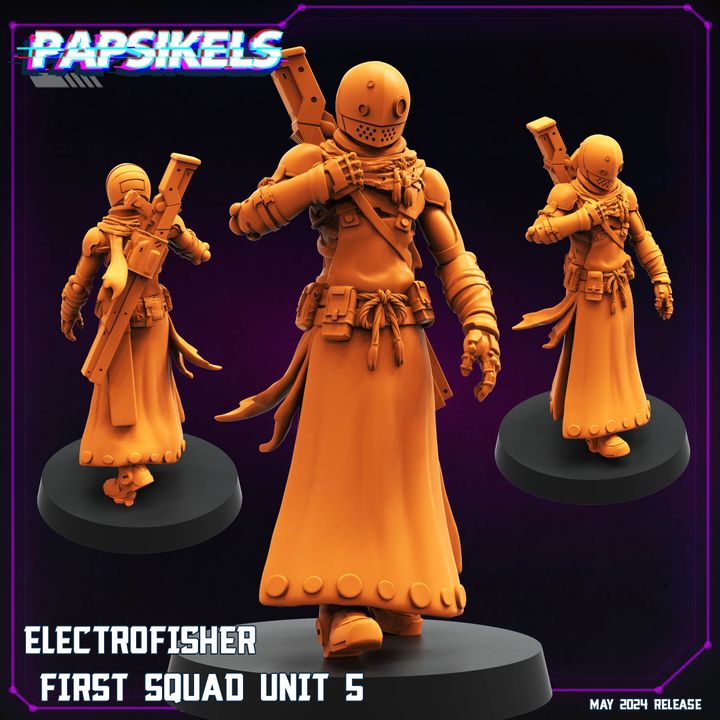 3D Printable ELECTROFISHERS SQUAD by PAPSIKELS MINIATURES