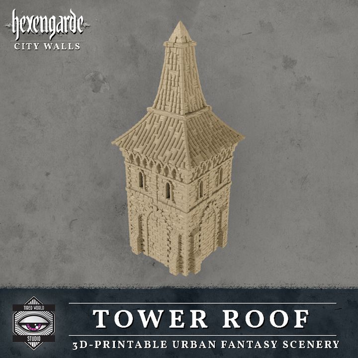 3D Printable Tower Roof by Tired World Studio