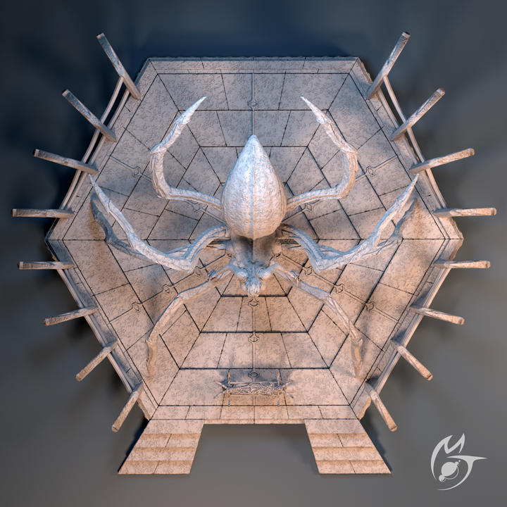 3D Printable Spider God Statue - Scatter Terrain by Making Tlon