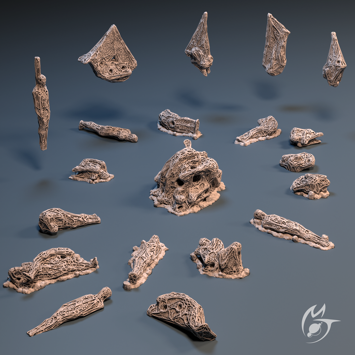 3D Printable Spider Den Captured Prey - Scatter Terrain by Making Tlon