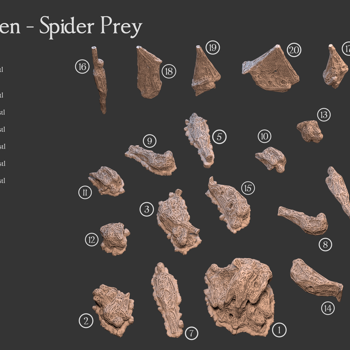3D Printable Spider Den Captured Prey - Scatter Terrain by Making Tlon