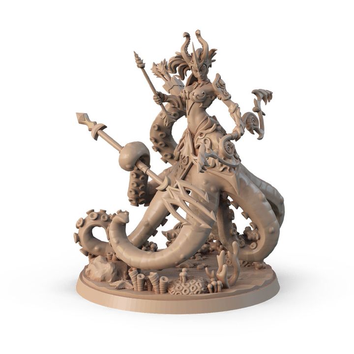 3D Printable Octopus Mermaid with Bow by Signum Workshop