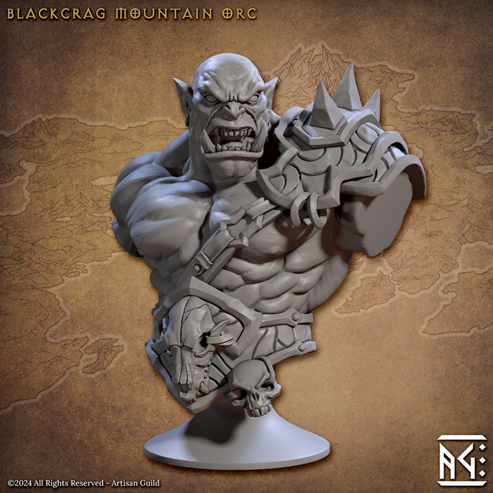 3D Printable Blackcrag Orcs - Busts by Artisan Guild