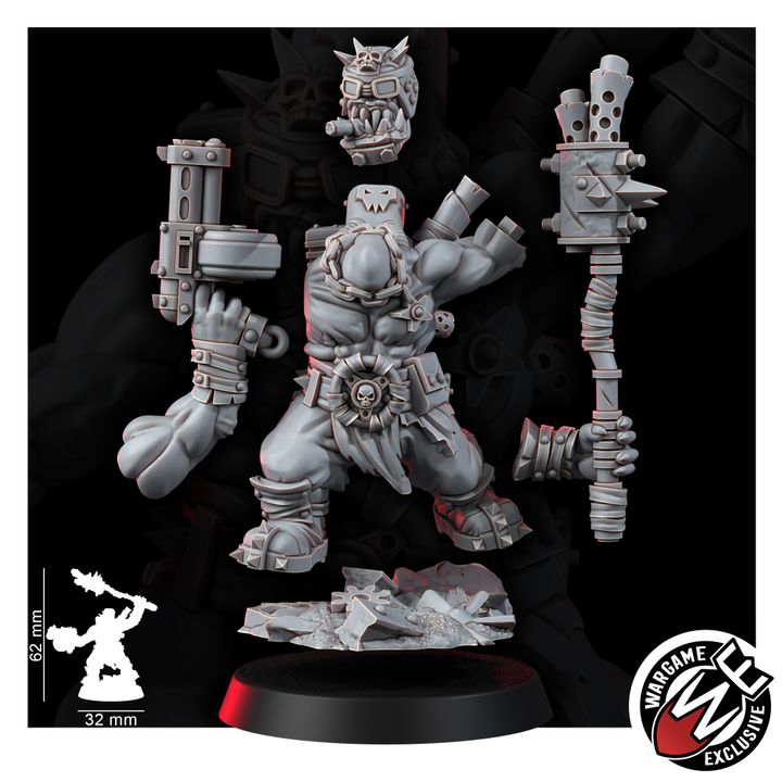 3D Printable ORK MAD RIDERS MUFFLER FIGHTA by Wargame Exclusive