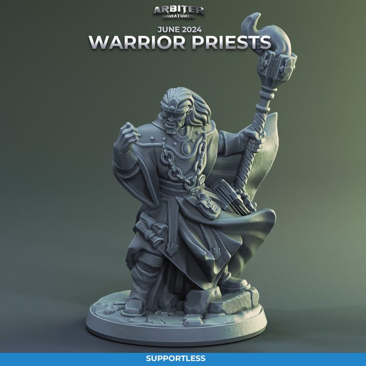3D Printable Arbiter Miniatures June 2024 Warrior Priests Supportless ...