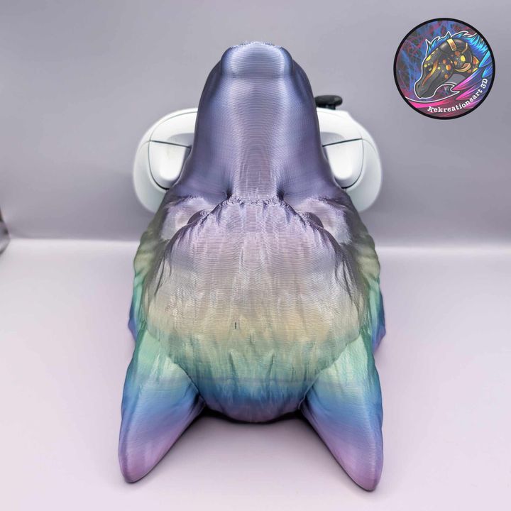 3D Printable Wolf Head Controller Holder by Kirsten M