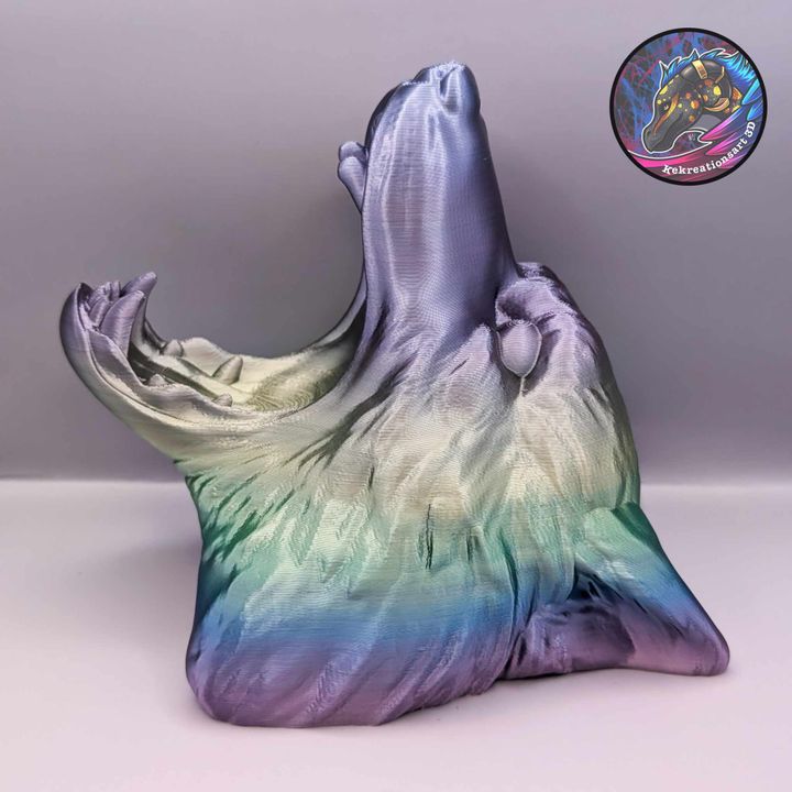3D Printable Wolf Head Controller Holder by Kirsten M