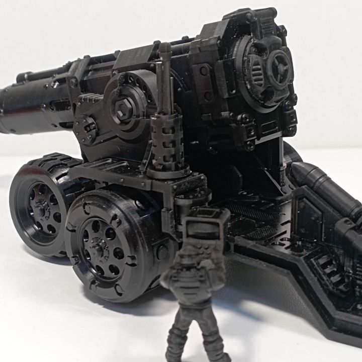 3D Printable Heavy Artillery Mount with Earthquaker Cannon & Gorgon ...