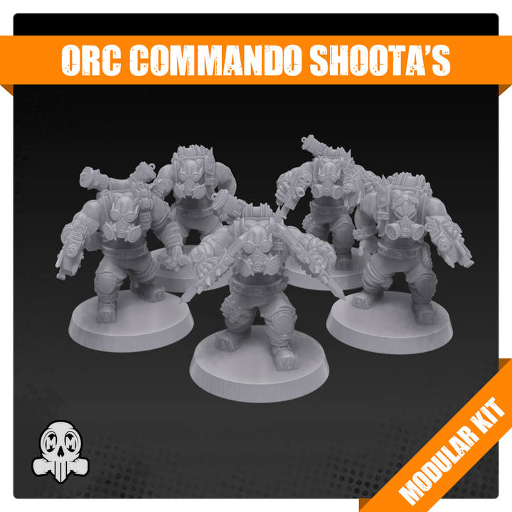 3D Printable Orc Commando Shoota's Modular Kit by Malicious Mini's