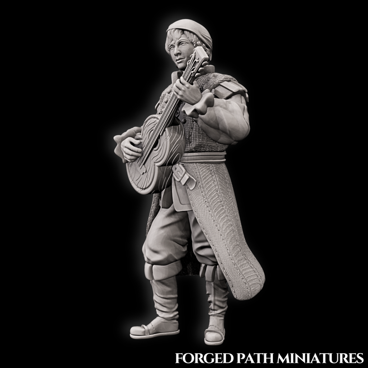 3D Printable Medieval Circus - Minstrel by Forged Path Miniatures