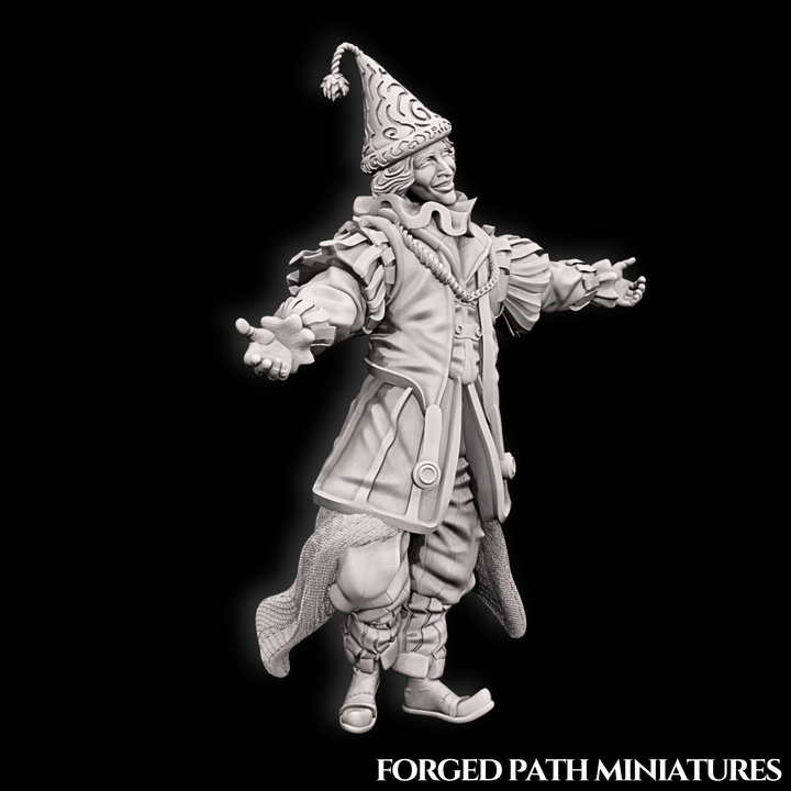 3D Printable Medieval Circus - Clown - Jester by Forged Path Miniatures