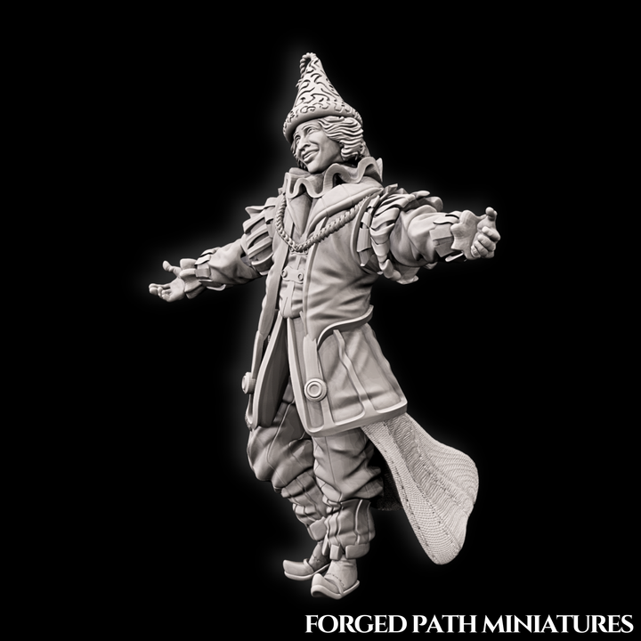 3D Printable Medieval Circus - Clown - Jester by Forged Path Miniatures