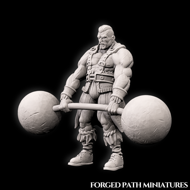 3D Printable Medieval Circus - Strongman by Forged Path Miniatures