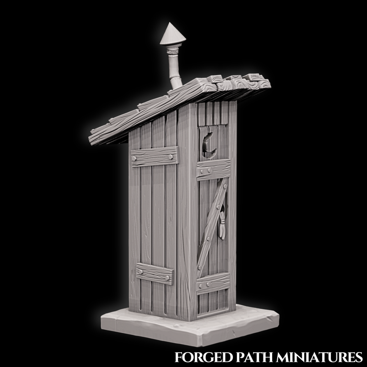 3D Printable Medieval Circus Terrain - Outhouse by Forged Path Miniatures