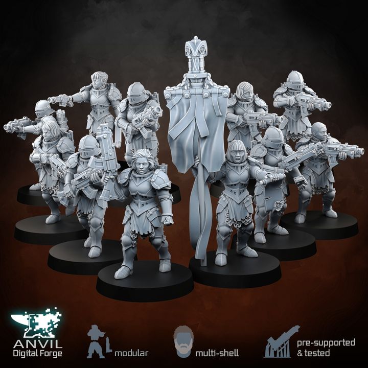 3D Printable Daughters of the Burning Rose Battleline Infantry ...