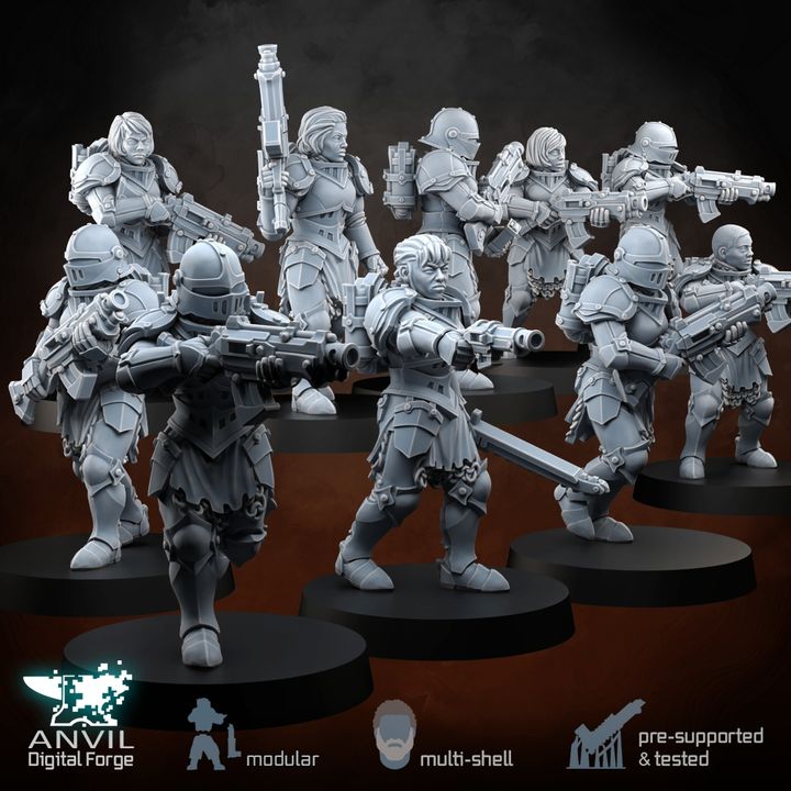 3D Printable Daughters of the Burning Rose Battleline Infantry ...