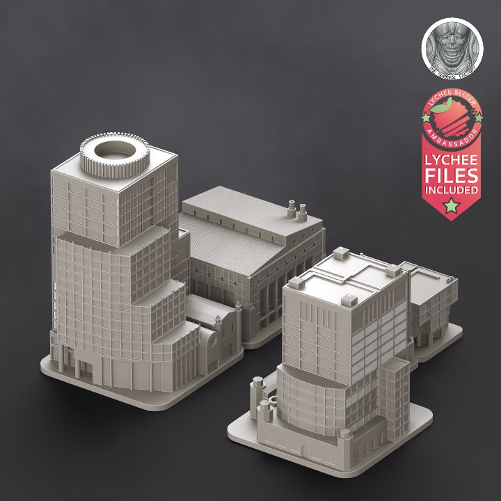 3D Printable Modern Buildings by TheSurrealFactory