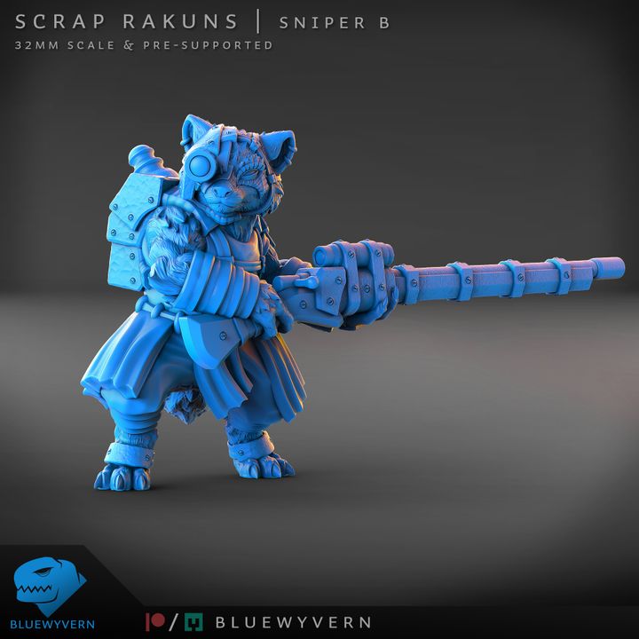 3D Printable Scrap Rakuns - Sniper B by BlueWyvern