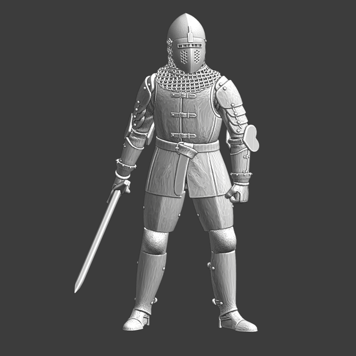 3D Printable Late Medieval Knight with sword by Northern Crusades ...