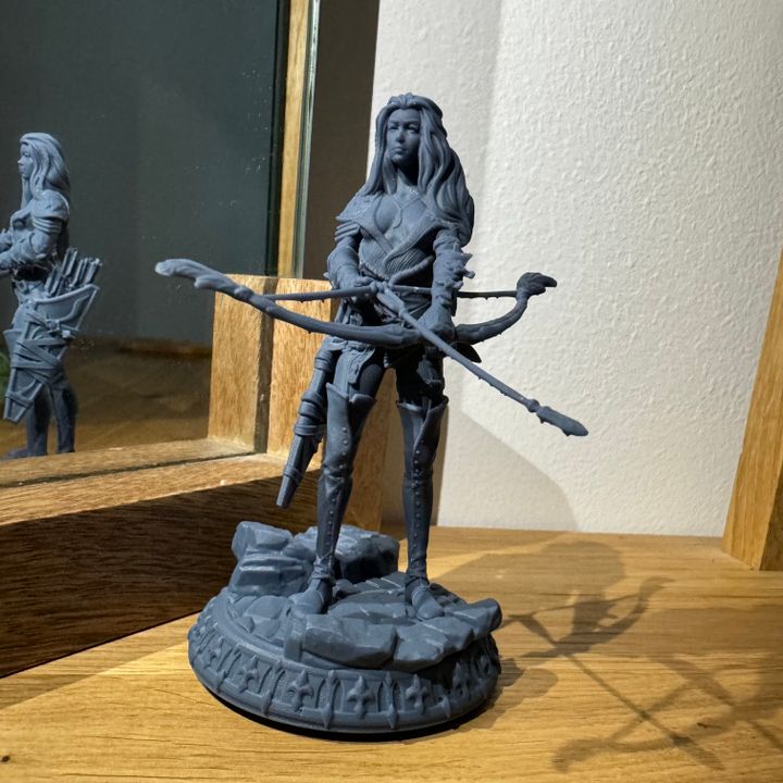 3D Print of Elara the Mystic Archer, Fantasy Character in 32mm & 75mm - DnD STL (Pre-Supported ...