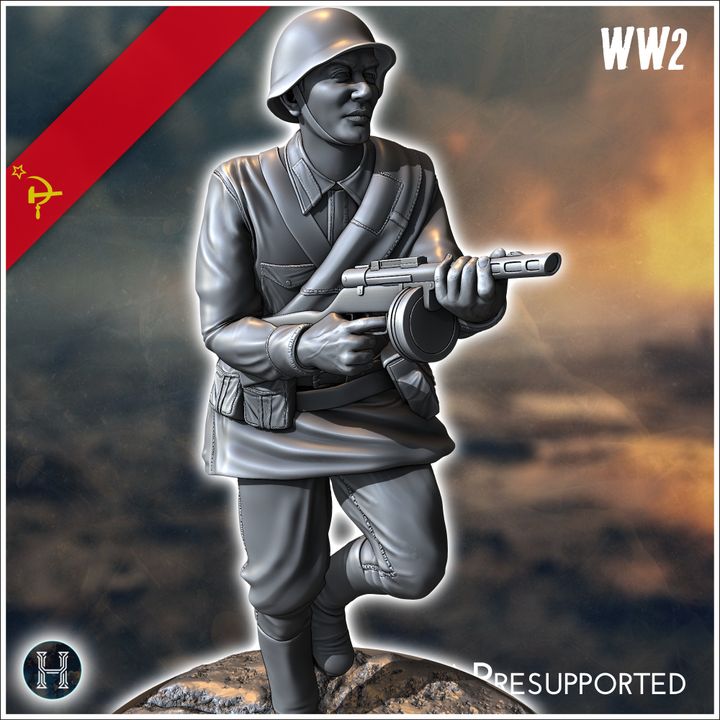 3D Printable Pack of Russian Red Army infantry soldiers (WW2 USSR) No ...