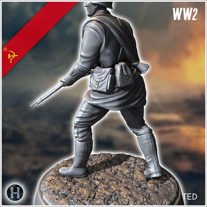 3D Printable Set of five Soviet Russian Red Army soldiers (WW2 USSR ...