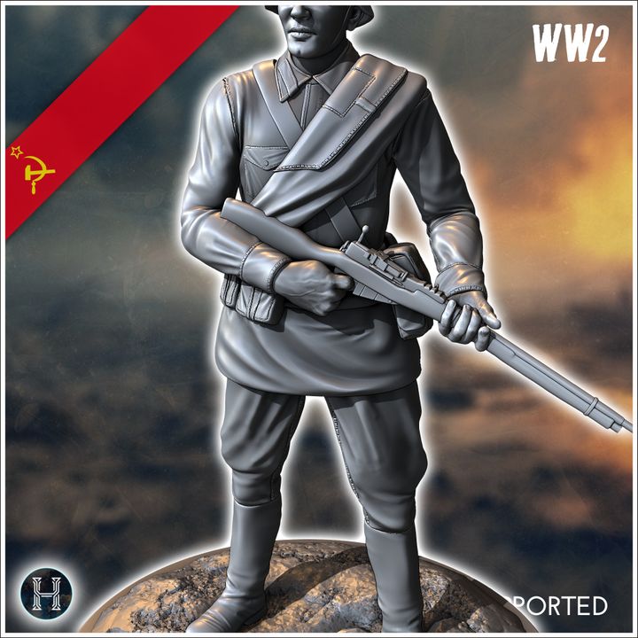 3D Printable Set of five Soviet Russian Red Army soldiers (WW2 USSR ...