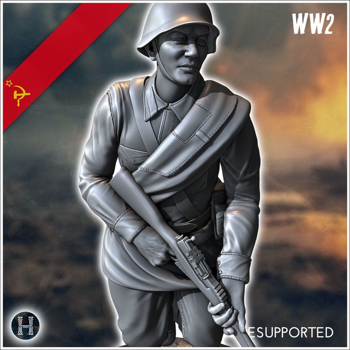 3D Printable Set of five Soviet Russian Red Army soldiers (WW2 USSR ...