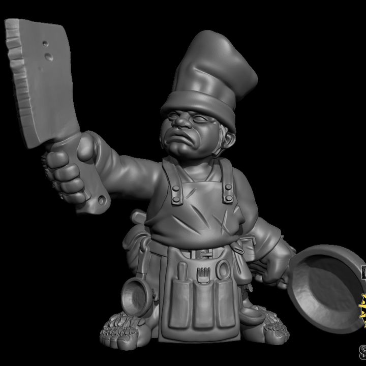 3D Printable Halfling Cook (Pre Supported) by Duncan Shadow