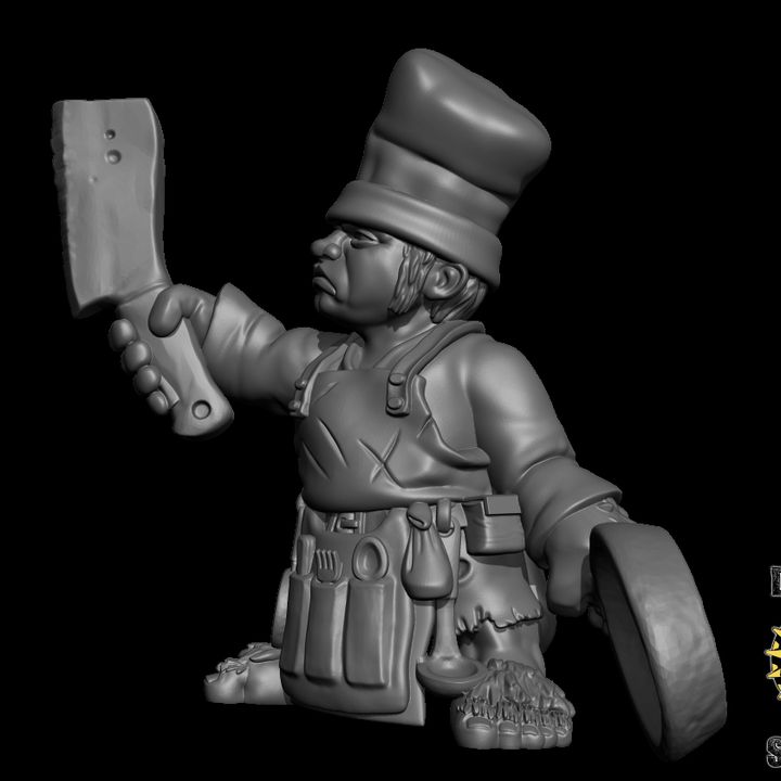 3D Printable Halfling Cook (Pre Supported) by Duncan Shadow