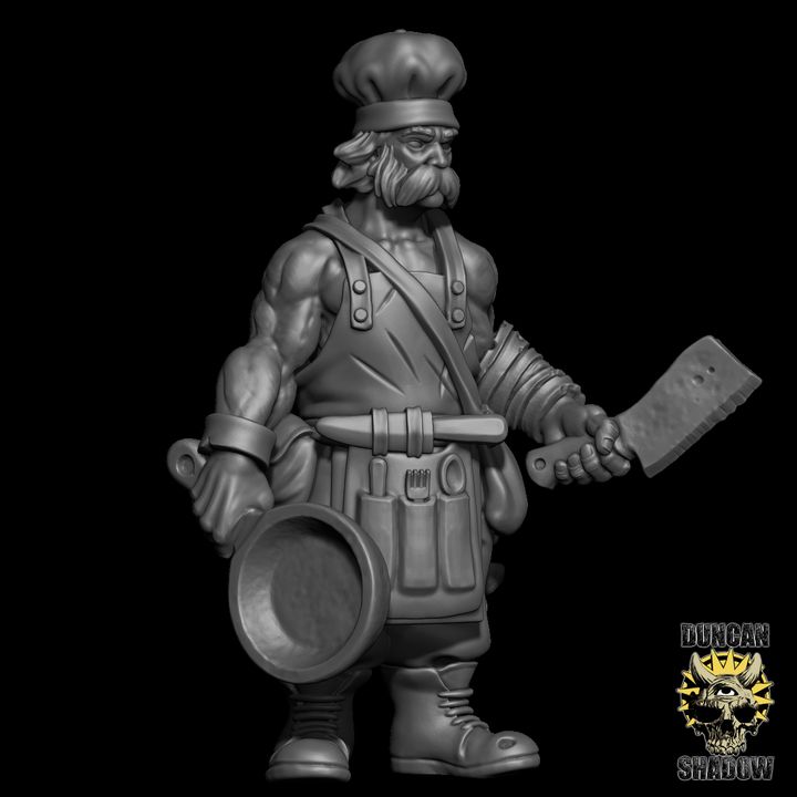 3D Printable Human Cook (Pre Supported) by Duncan Shadow
