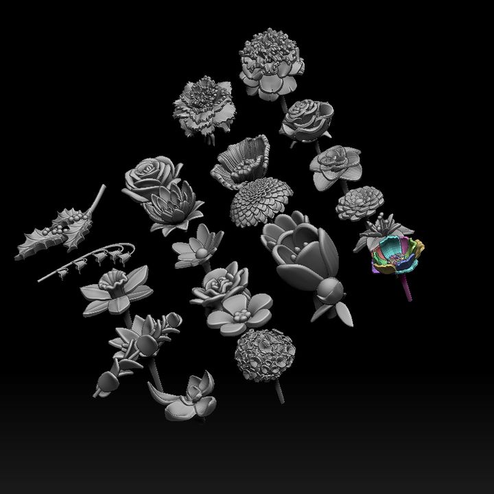 3D Printable flowers by Dmitry Tishchenkov
