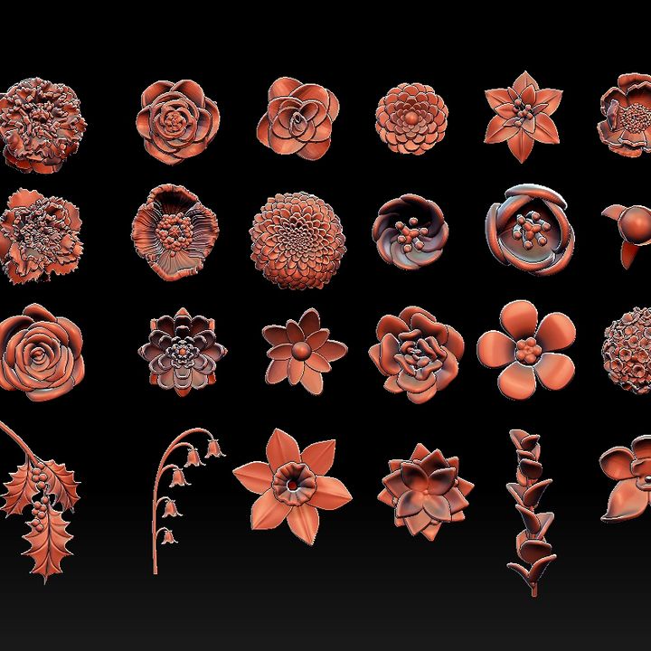 3D Printable flowers by Dmitry Tishchenkov
