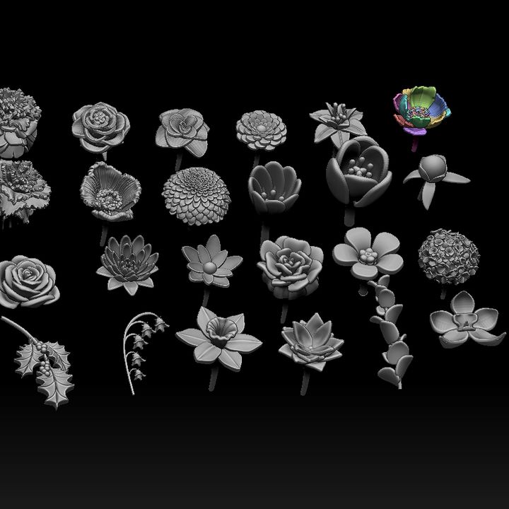 3D Printable flowers by Dmitry Tishchenkov