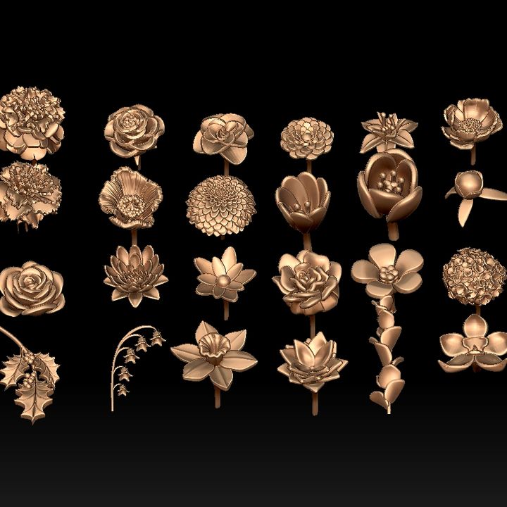 3D Printable flowers by Dmitry Tishchenkov